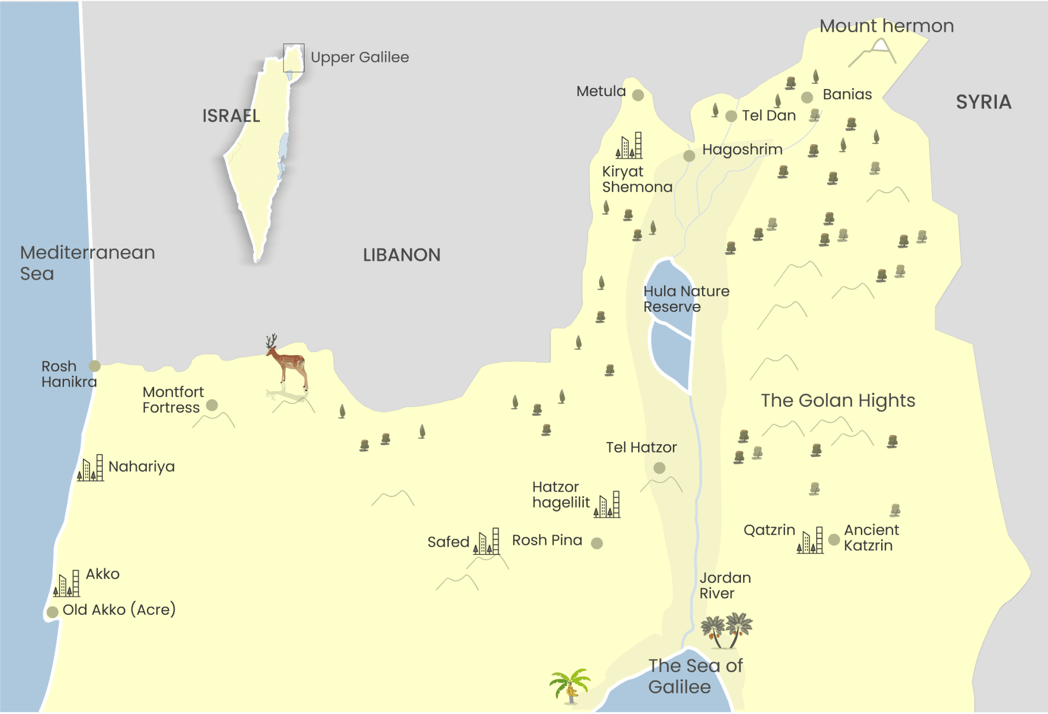 Map Of Upper Galilee - Eye on Israel